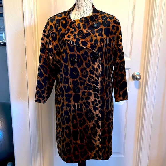 Talbots | Jackets & Coats | Talbots Doublebreasted Animal Print Coat ...